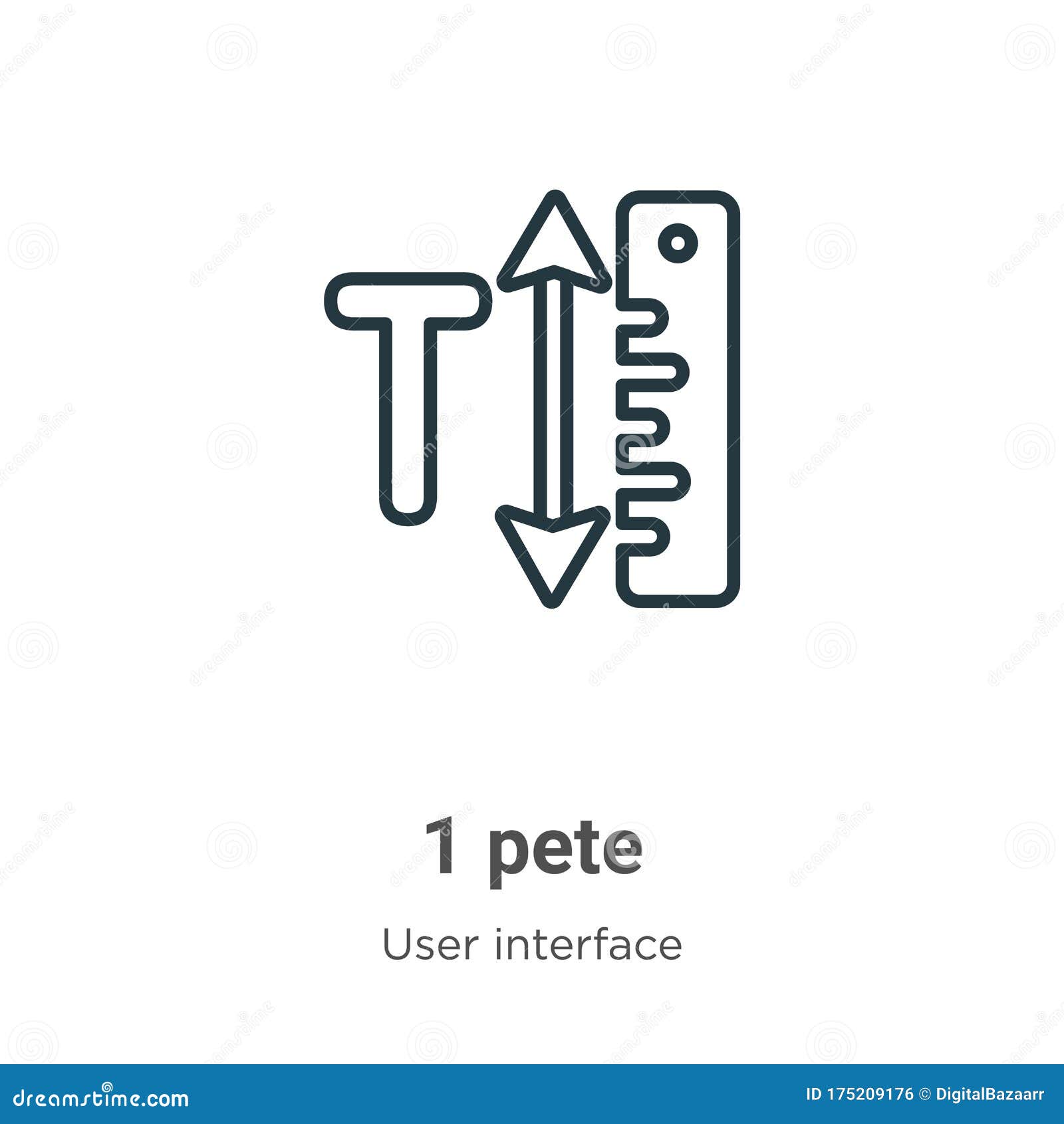 1 Pete Outline Vector Icon. Thin Line Black 1 Pete Icon, Flat Vector ...