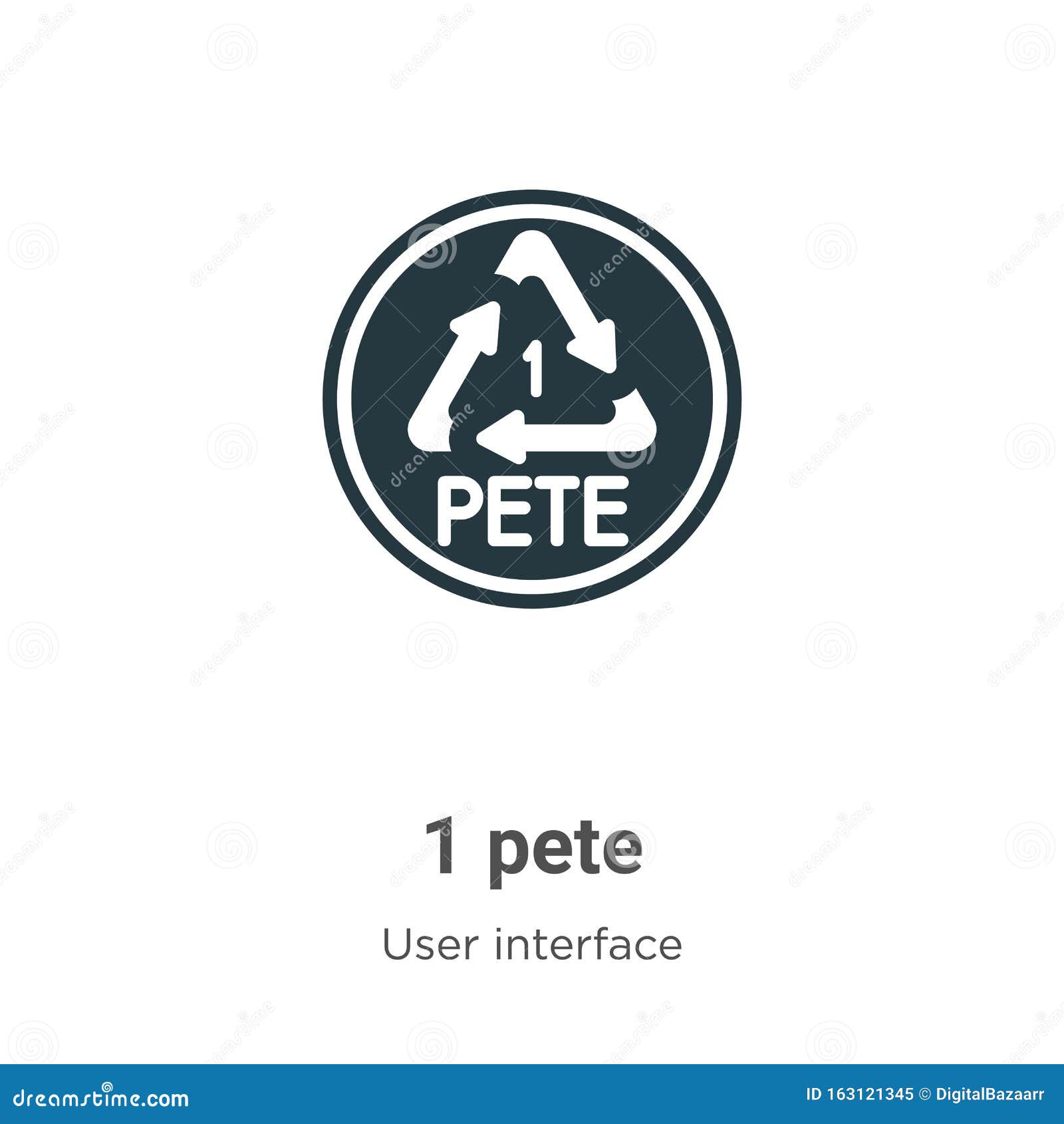 1 Pete Vector Icon on White Background. Flat Vector 1 Pete Icon Symbol ...