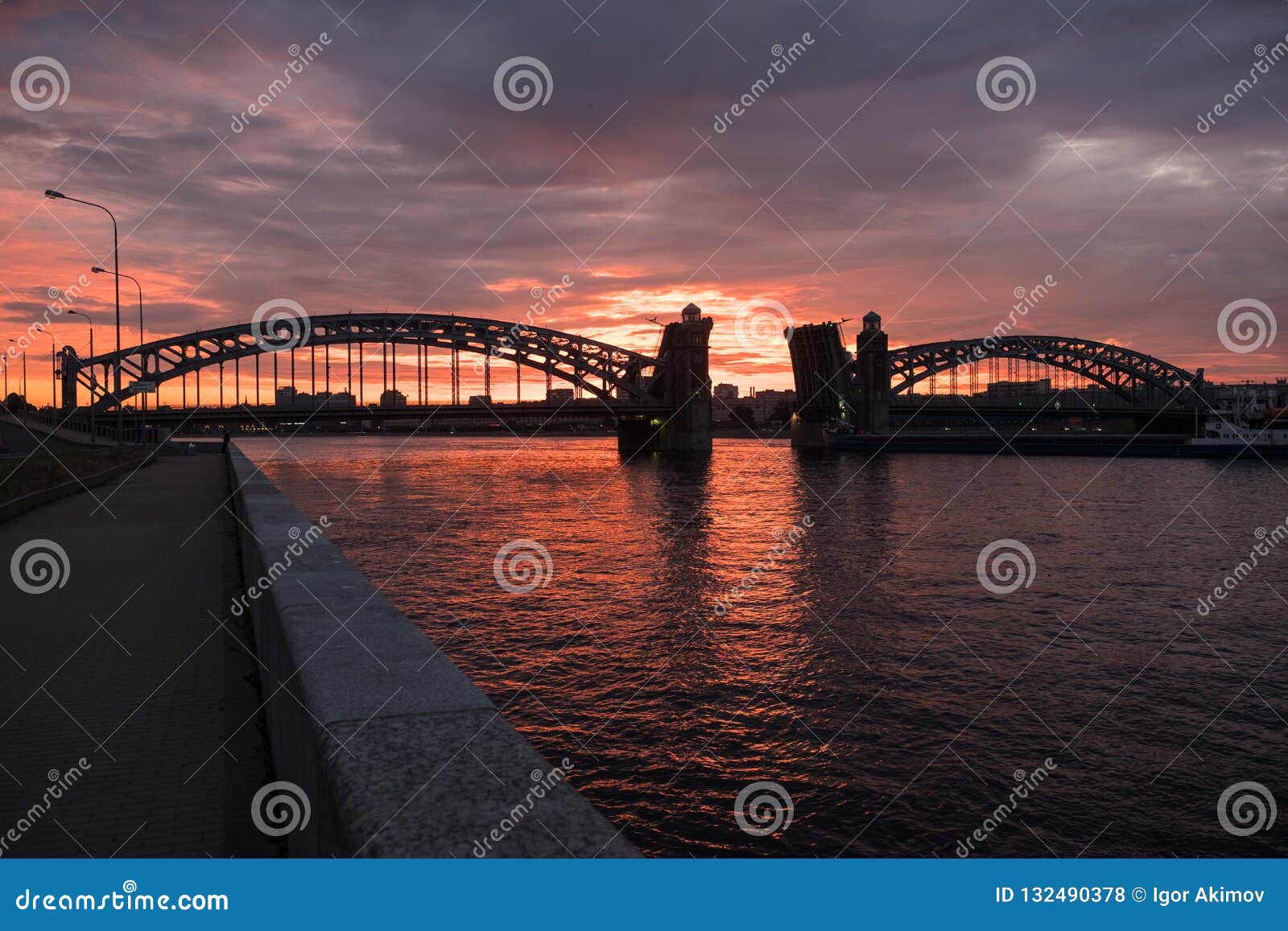 Peter the Great Bridge with Divorced Spans for the Passage of Sh Stock ...