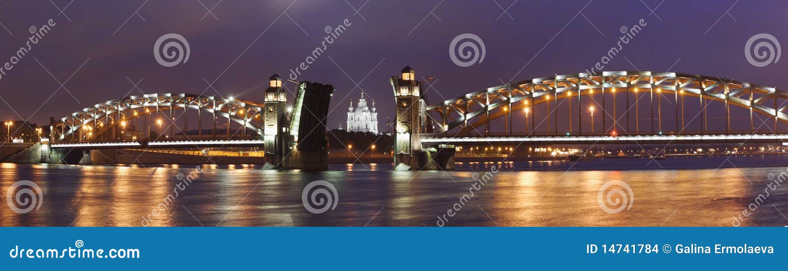 Peter the Great Bridge, Saint-Petersburg Stock Photo - Image of smolny ...