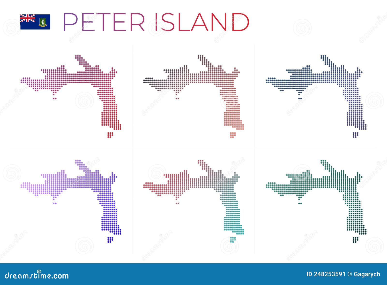 Peter Island Dotted Map Set. Stock Vector - Illustration of atlas, spot ...