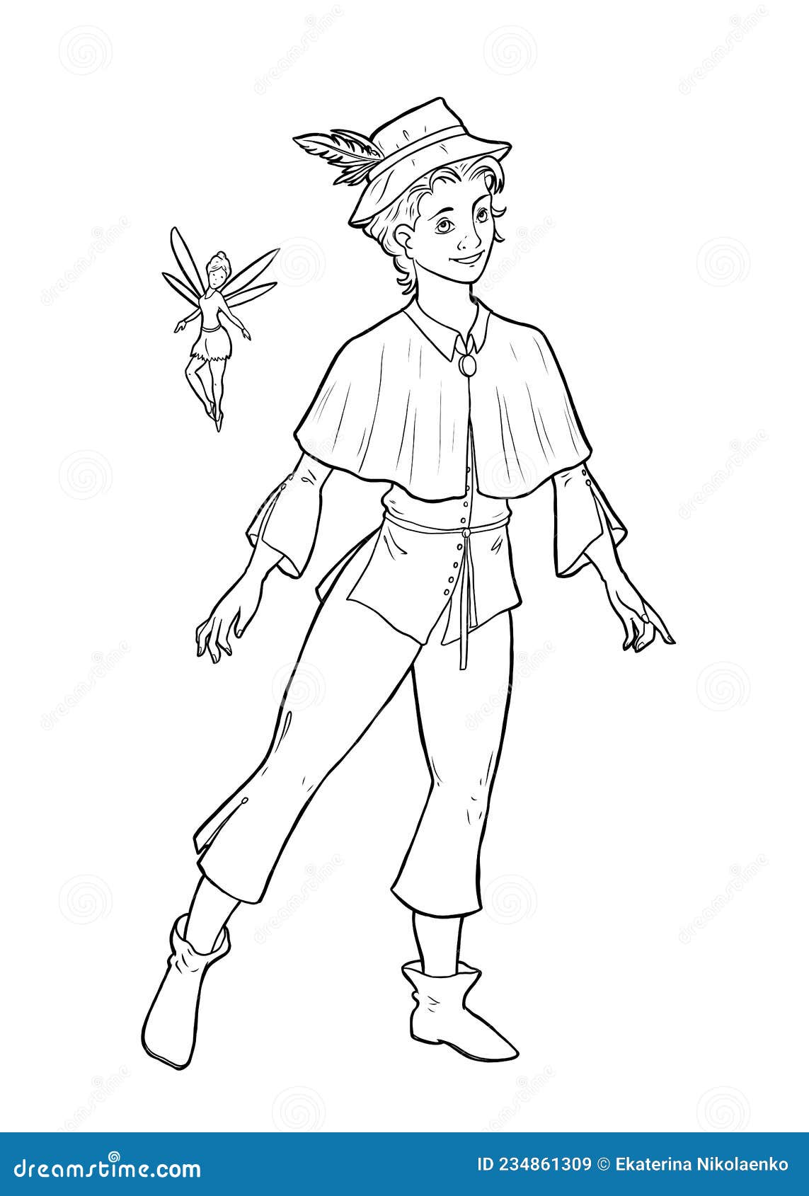 Peter Pan and Tinker Bell. Fairytale Characters Design Stock Vector ...