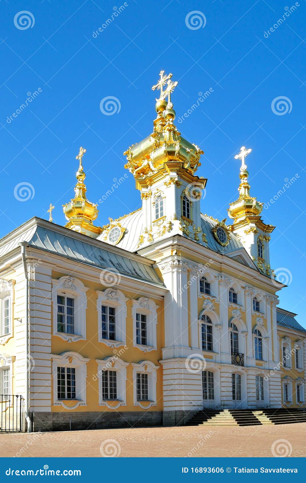 Peterhof Palace. the Church Stock Photo - Image of domes, blue: 16893606