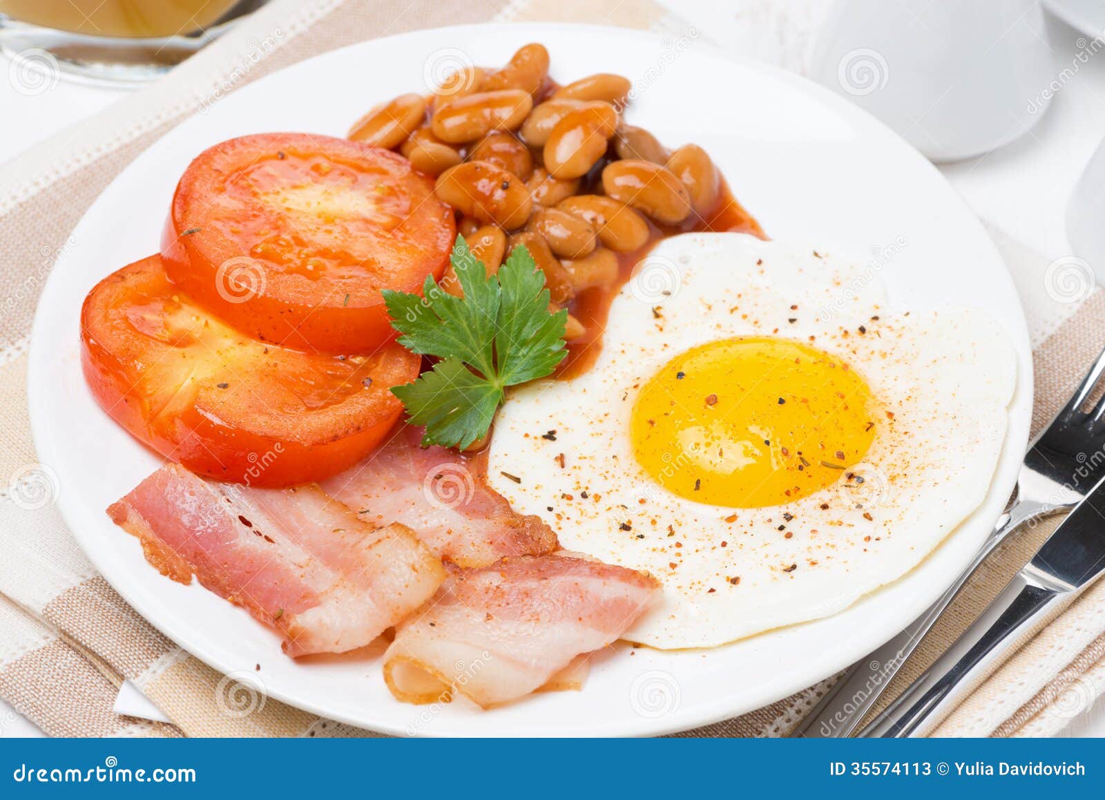 Petit Déjeuner Anglais Traditionnel Du Plat Image stock - Image du ...