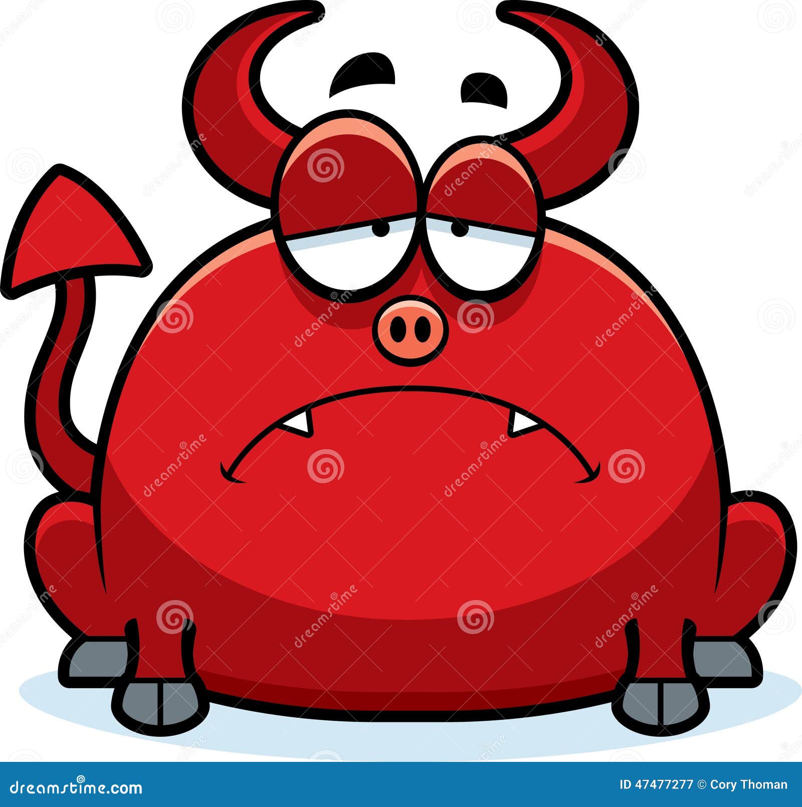 Petit diable triste illustration de vecteur. Illustration du vecteur ...