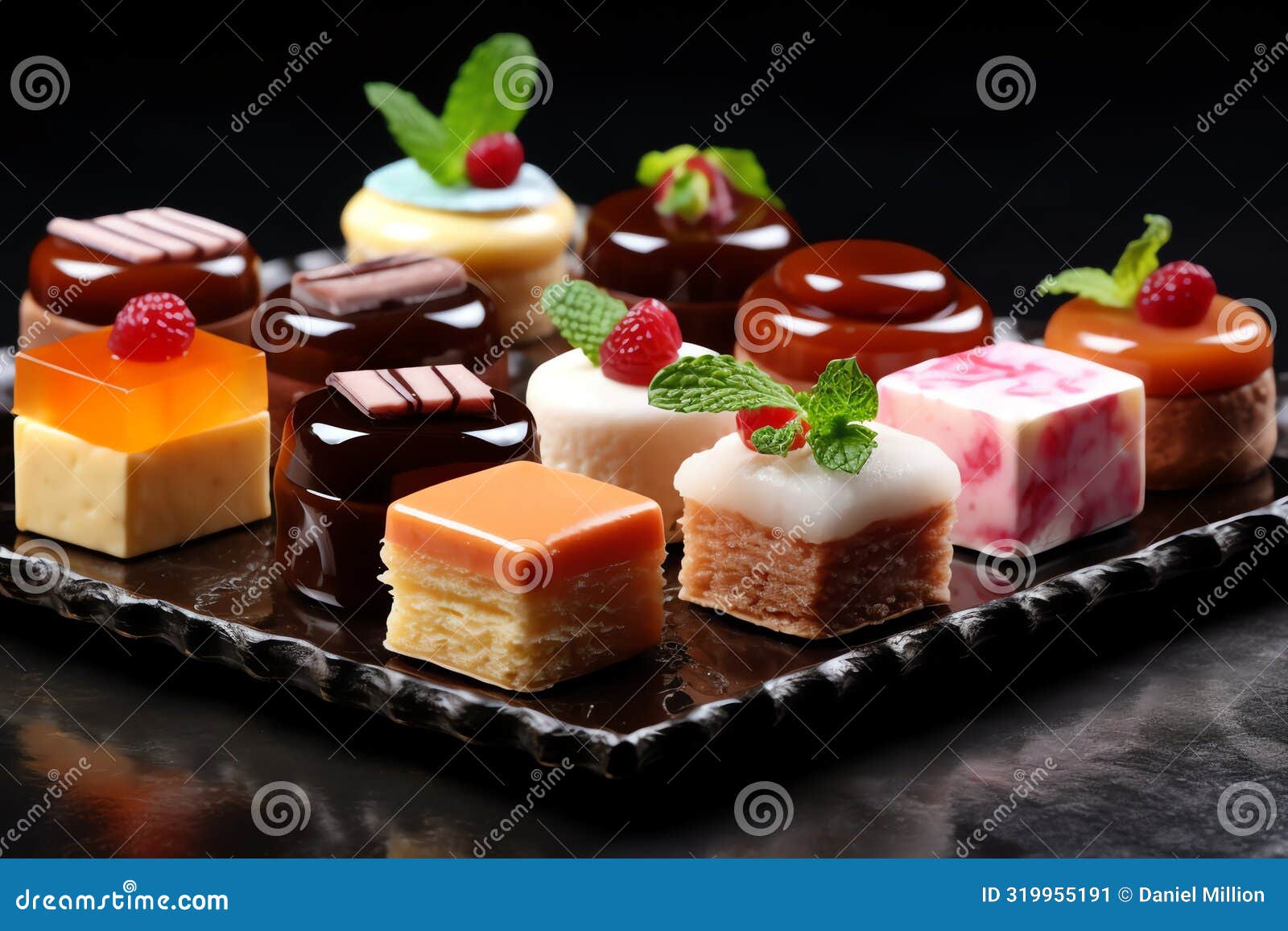 Petit Fours , Traditional Popular Sweet Dessert Cake Stock Photo ...