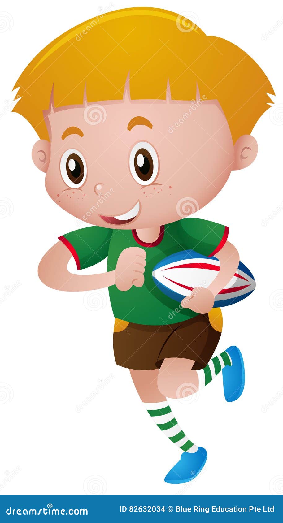 Petit Garçon Jouant Le Rugby Illustration de Vecteur - Illustration du ...