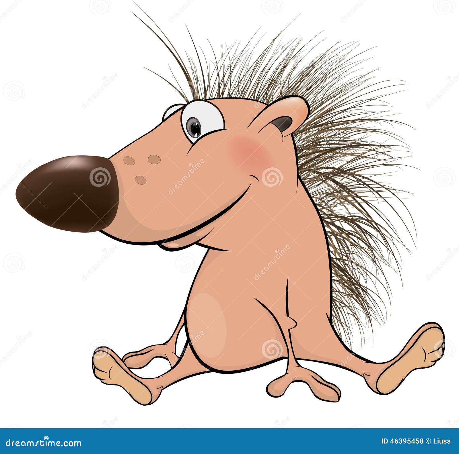Petit hérisson cartoon illustration de vecteur. Illustration du brins ...