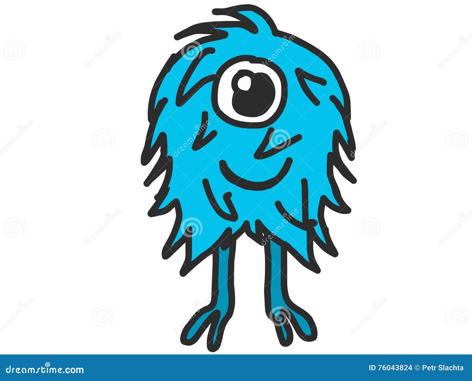 Petit monstre velu illustration de vecteur. Illustration du humeur ...