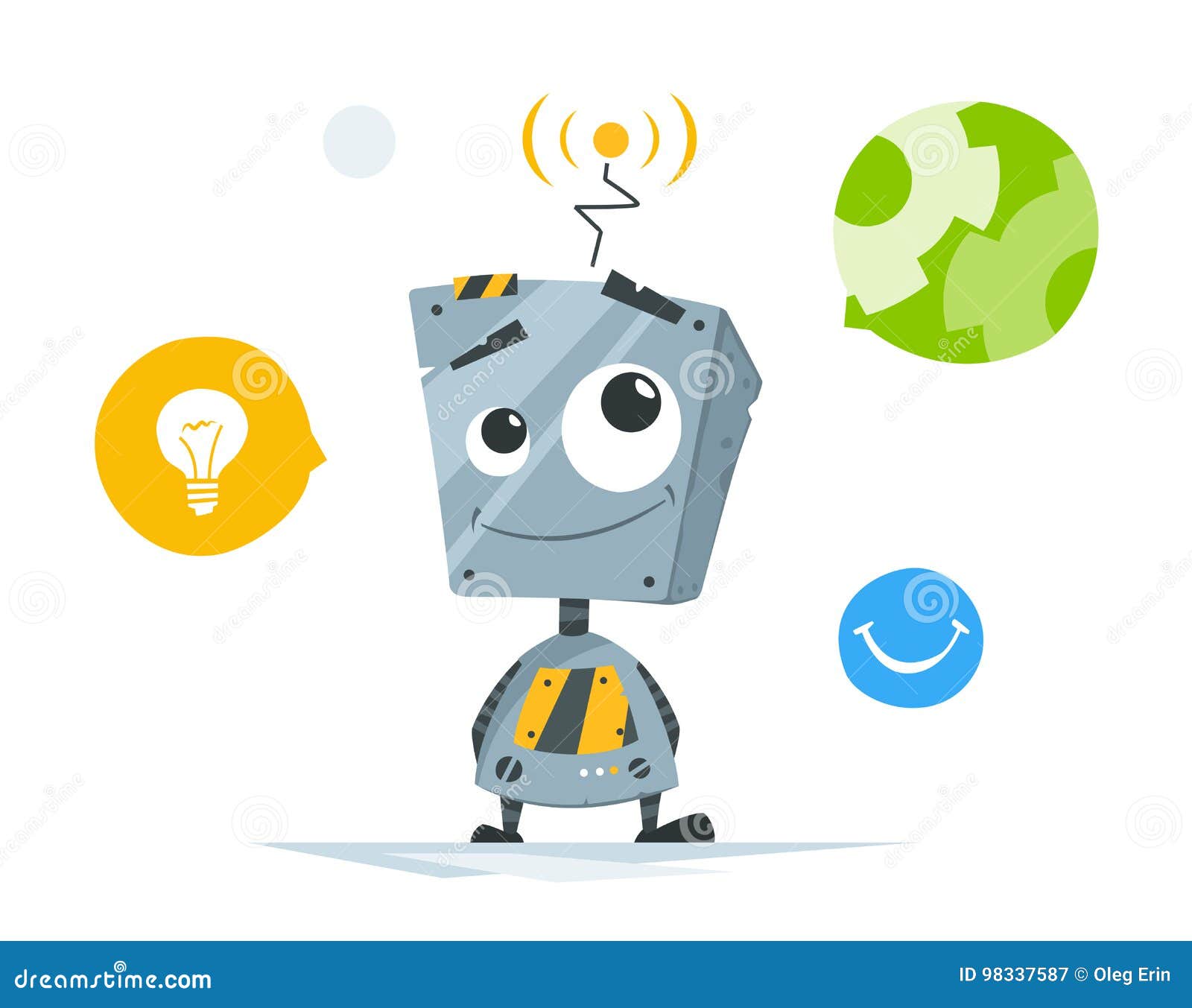 Petit robot mignon illustration de vecteur. Illustration du ...
