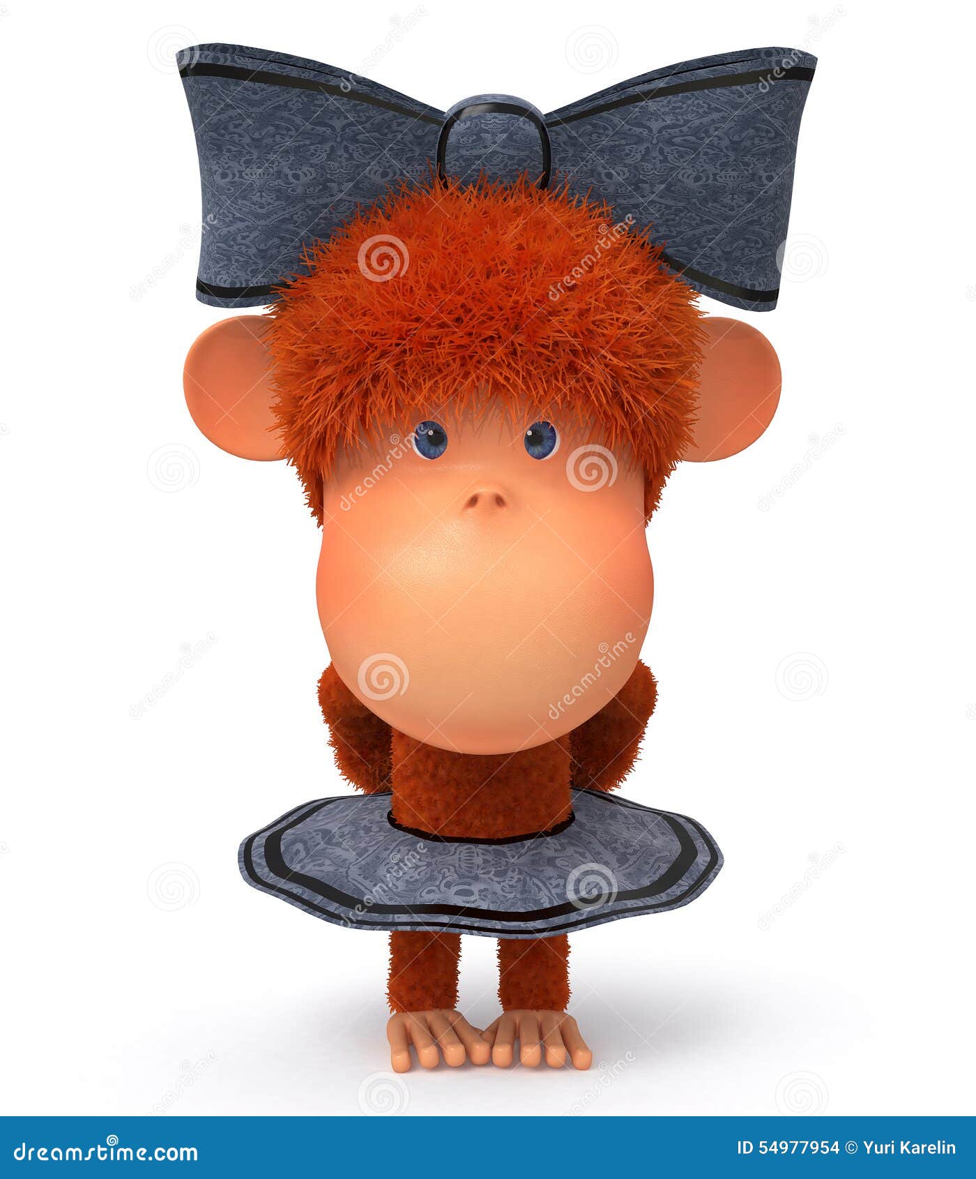 Petit singe 3d illustration stock. Illustration du rouge - 54977954