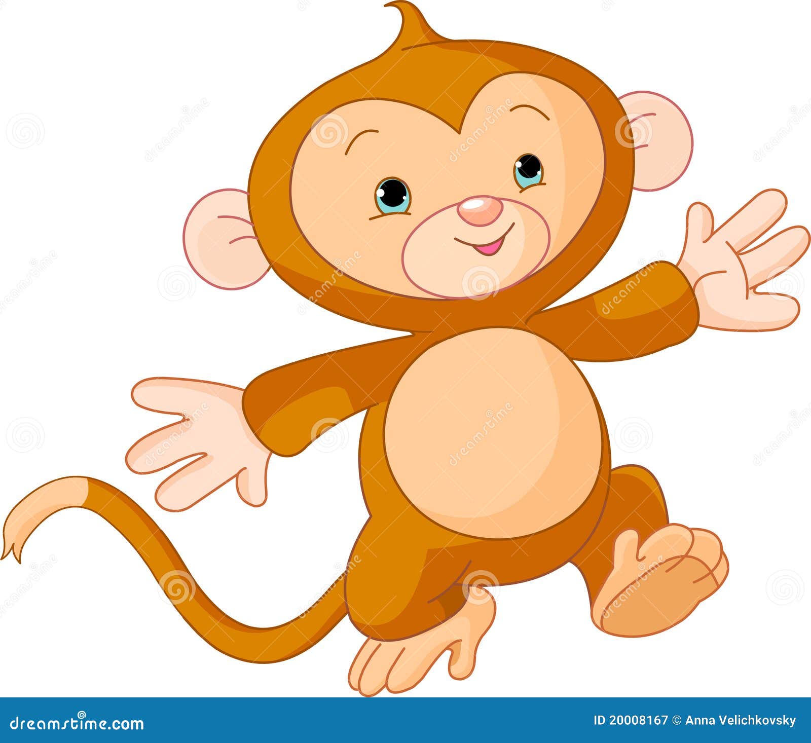 Petit singe heureux illustration stock. Illustration du câlin - 20008167