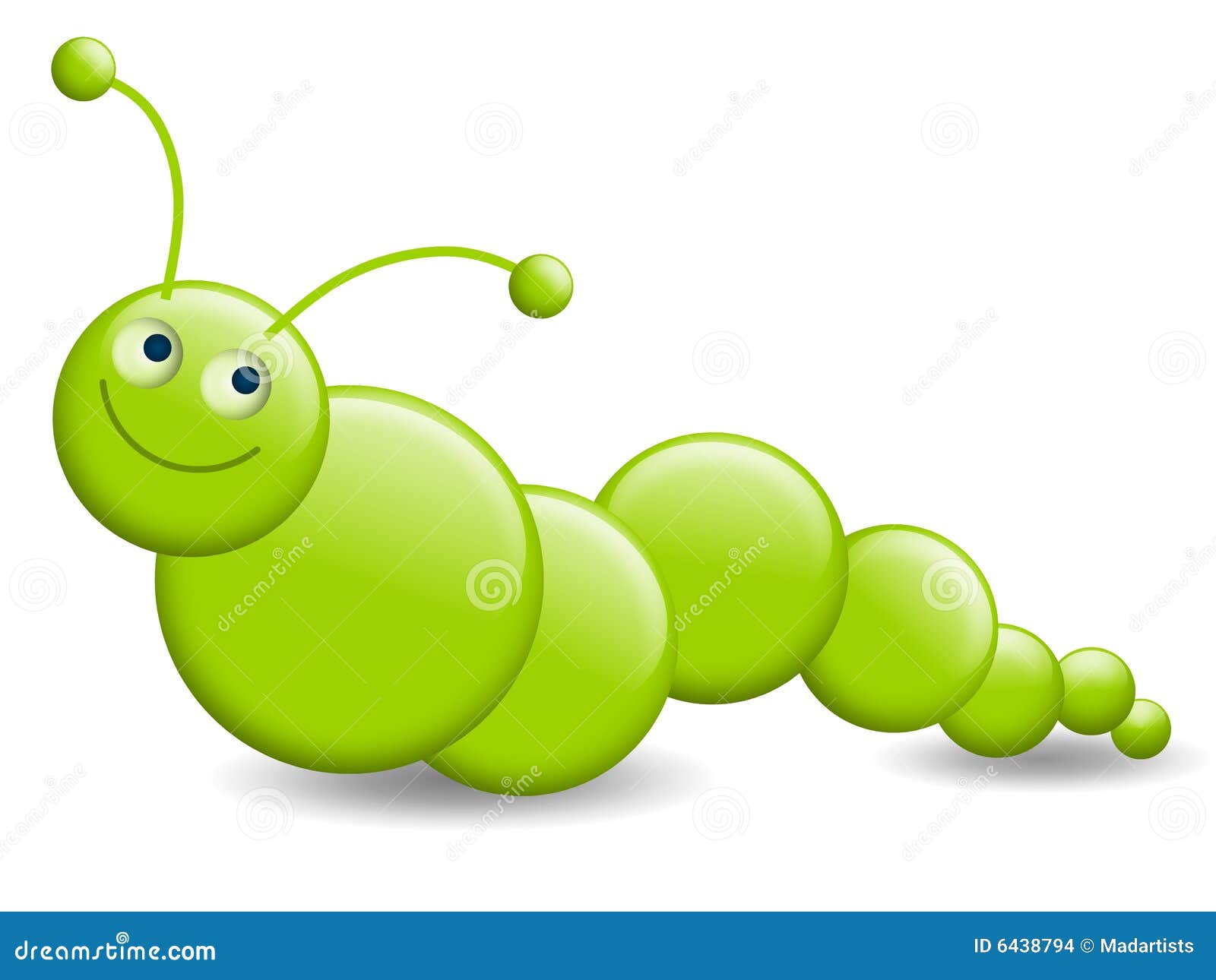 Petit Ver De Terre Ou Ver Vert Illustration Stock - Illustration du ...