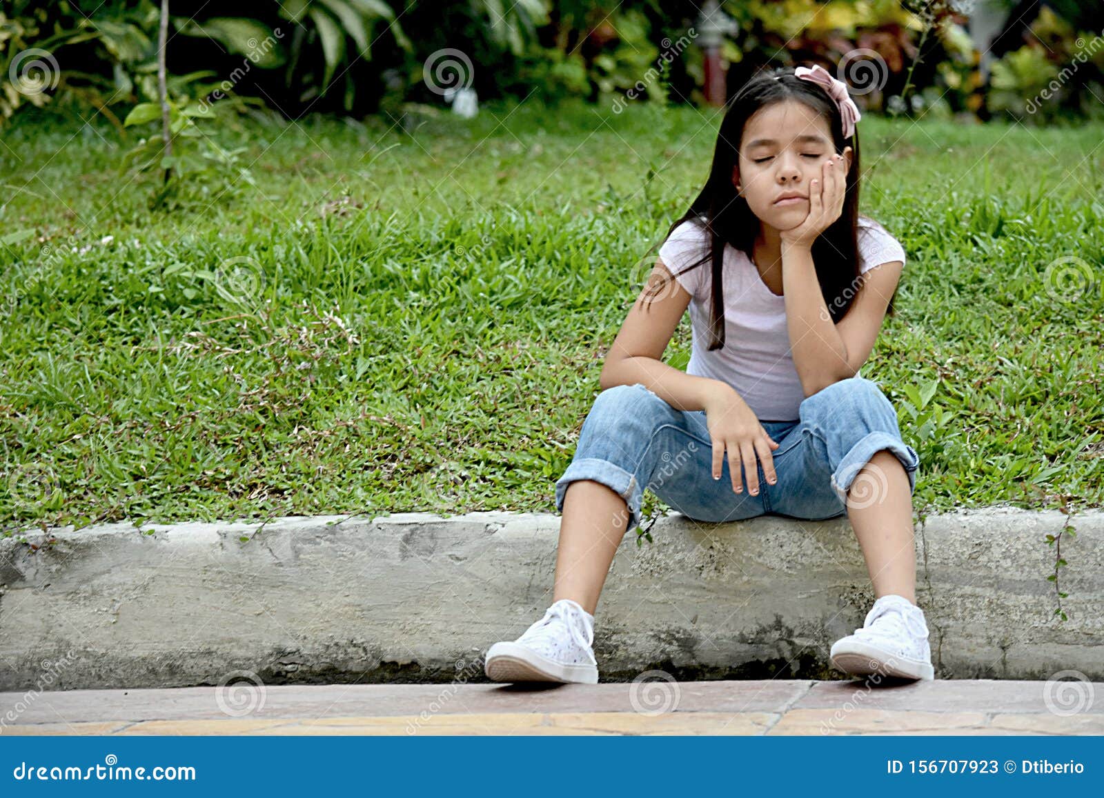 A Petite Filipina Child and Sadness Stock Image - Image of minority ...