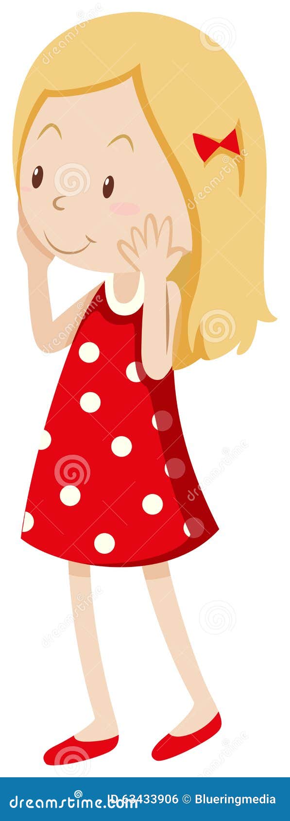 Petite fille étant timide illustration de vecteur. Illustration du ...