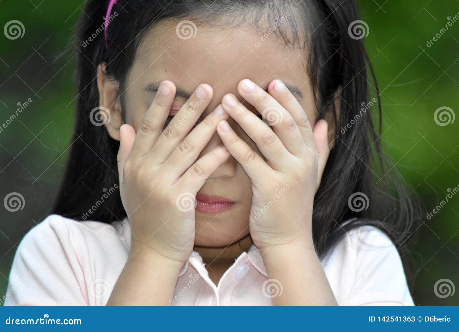 Petite Girl Under Stress stock image. Image of distraught - 142541363