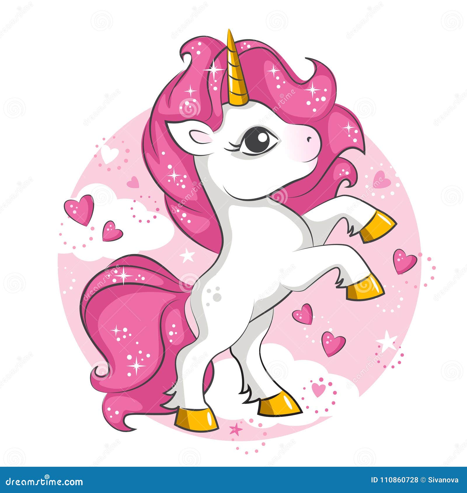 Petite Licorne Rose Conception Pour Des Enfants Illustration de Vecteur ...