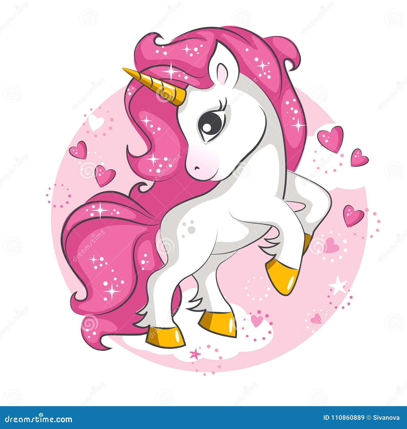 Petite Licorne Rose Conception Pour Des Enfants Illustration de Vecteur ...