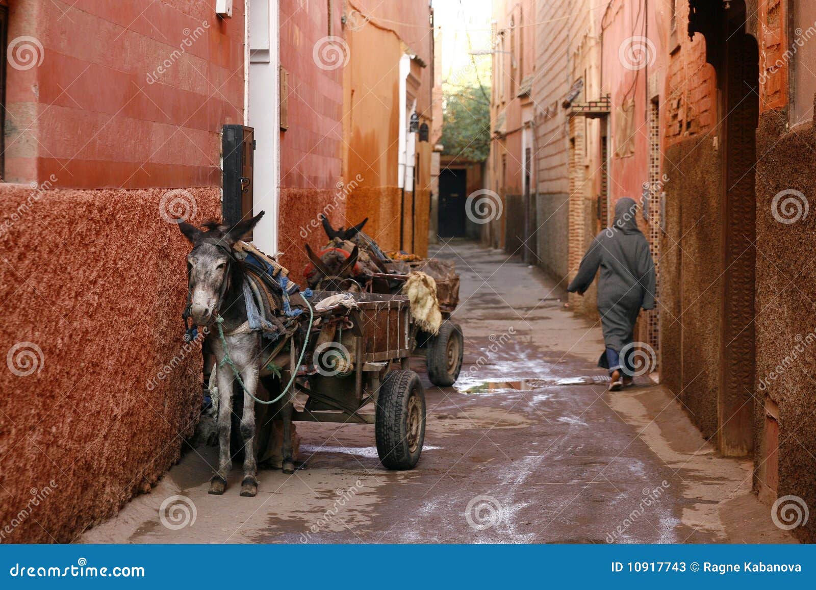 Petite Rue Dans Le Medina De Marrakech. Le Maroc Image stock - Image du ...