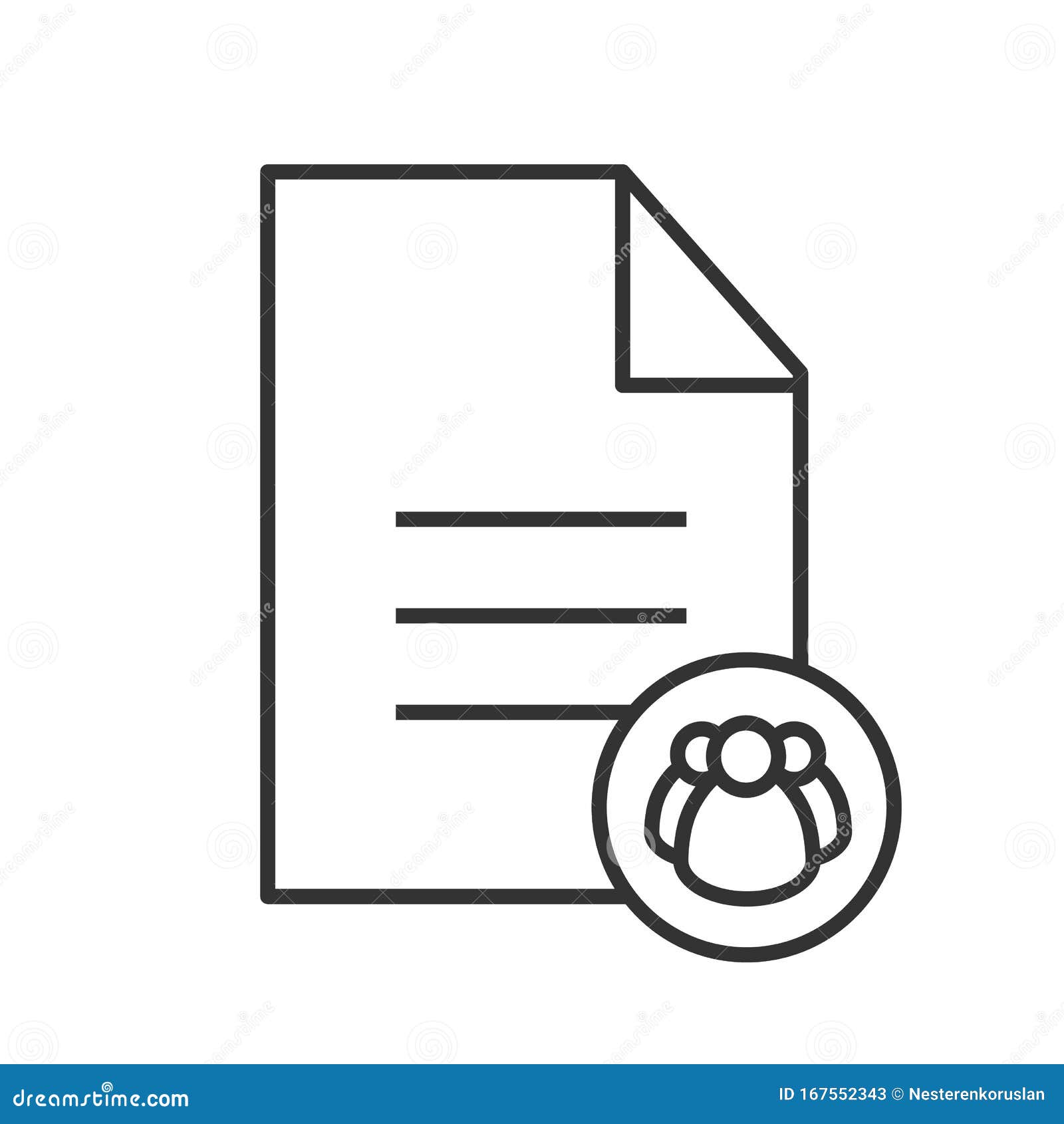 Petition linear icon stock vector. Illustration of note - 167552343