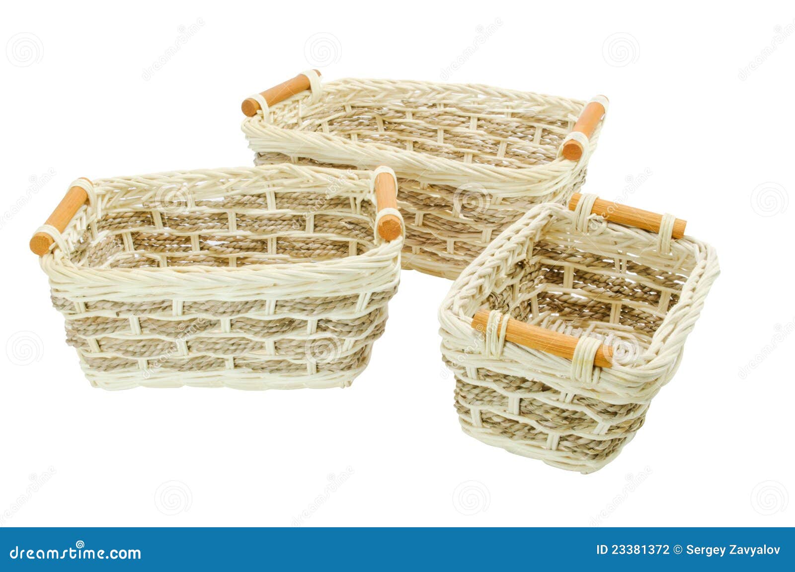 Petits paniers en osier photo stock. Image du seamless - 23381372