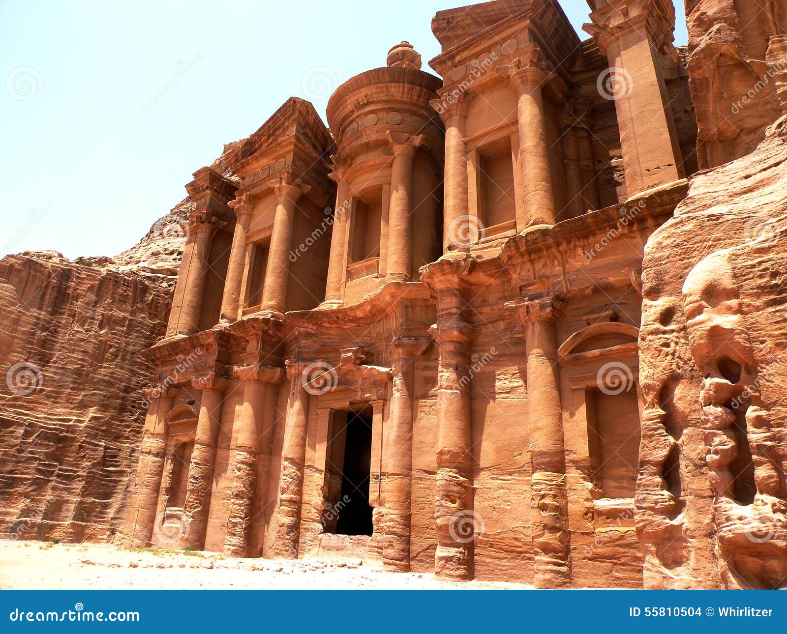 Petra Monastery stock photo. Image of carved, cliff, ruin - 55810504