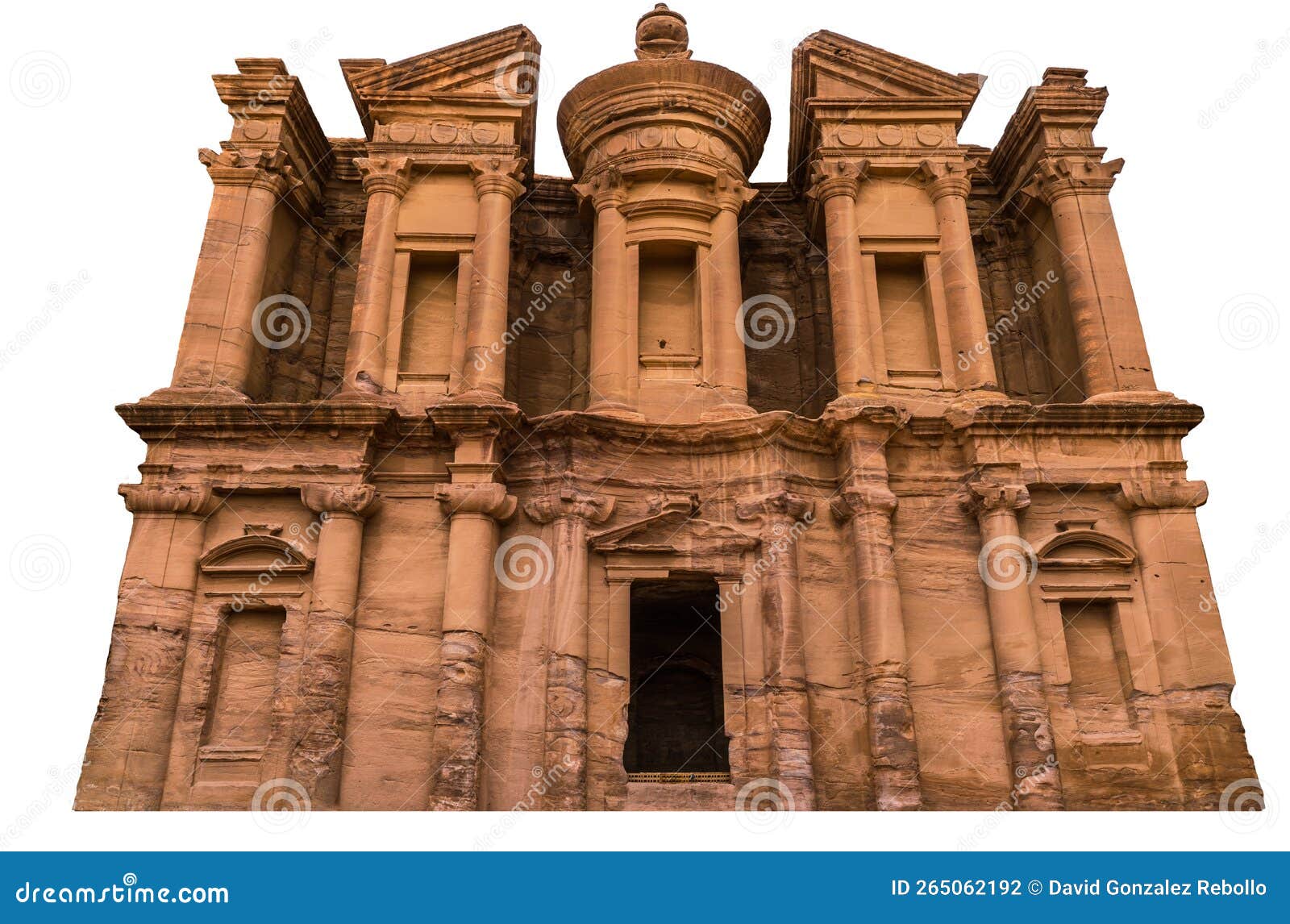 Petra Site Monastery, Jordan - Isolated on White Background Stock Photo ...