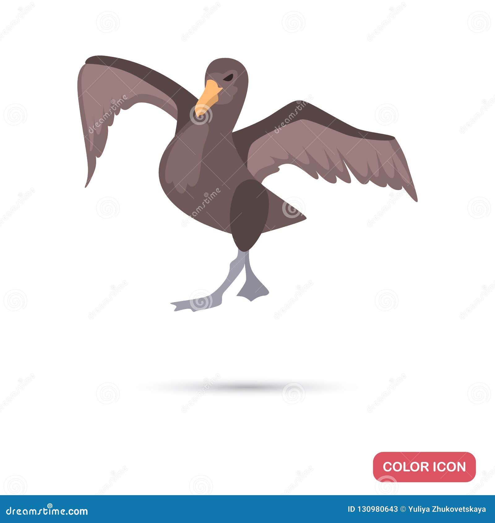 Petrel Sea Bird Color Flat Icon Stock Vector - Illustration of world ...