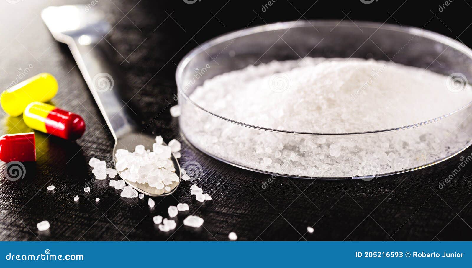 Petri Dish with Crystals of Potassium Cyanide or Potassium Cyanide ...