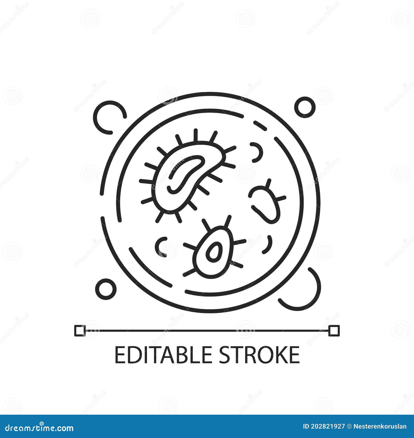 Petri dish linear icon stock vector. Illustration of logo - 202821927