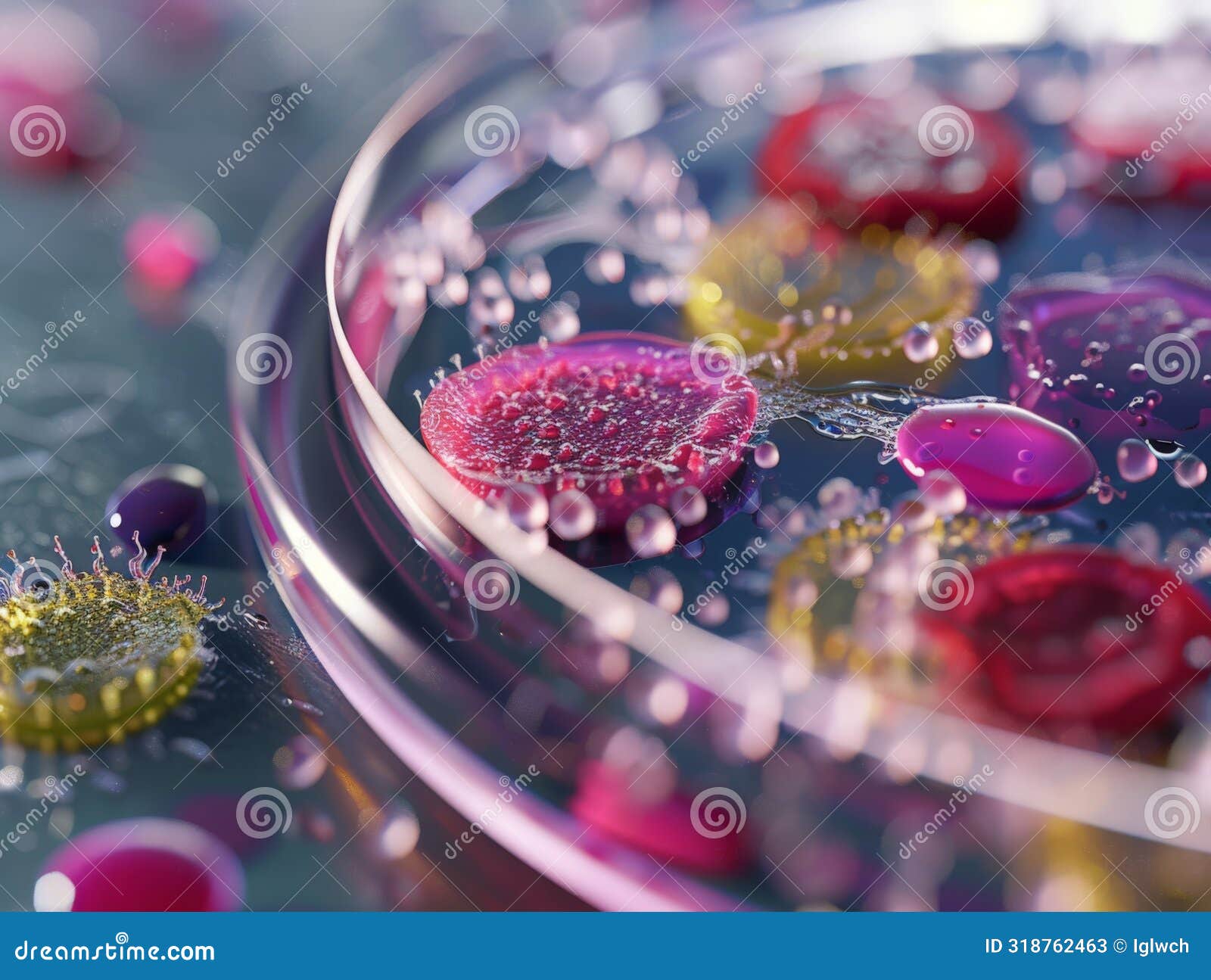 Petri Dish with Red Bacterial Colonies Stock Image - Image of ...