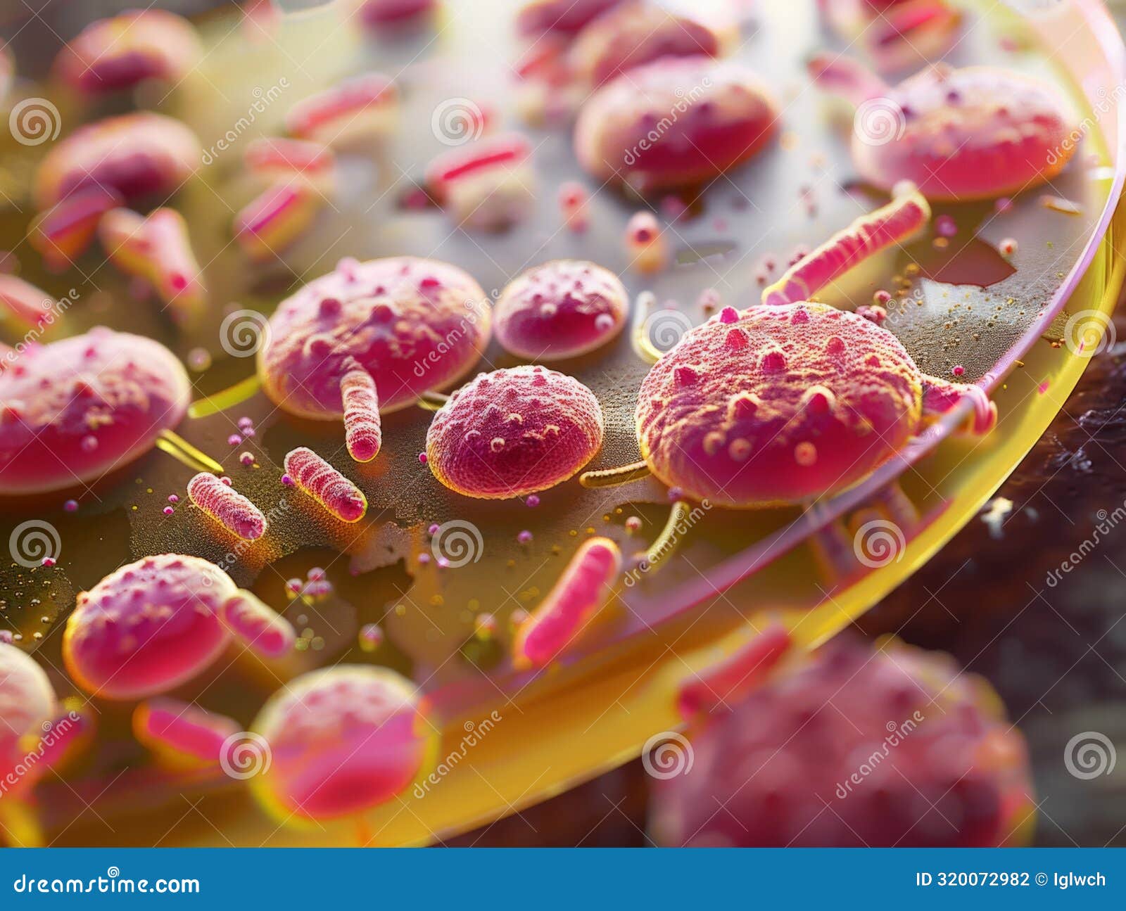 Petri Dish with Red Bacterial Colonies Stock Photo - Image of science ...