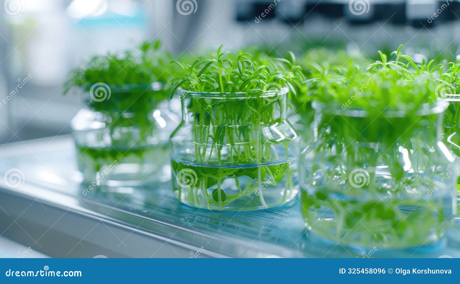 Microalgae Growing in Petri Dishes in Laboratory Setting Stock Photo ...