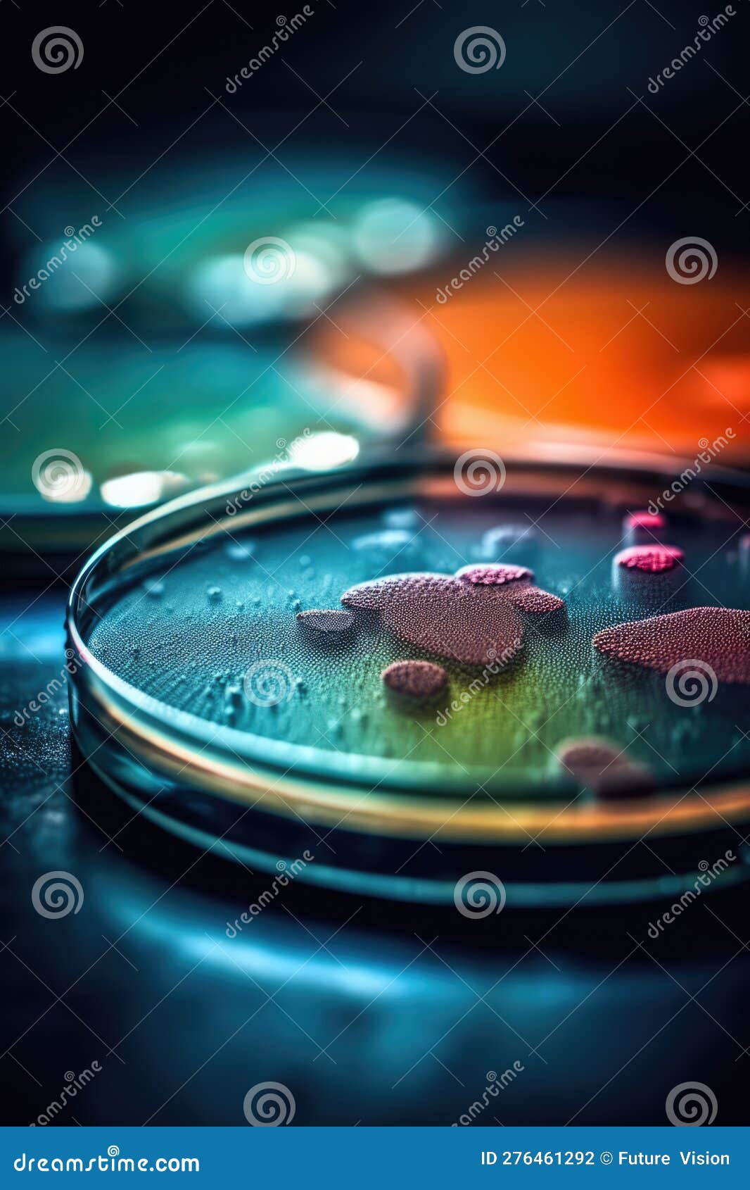 Petri Plate with Bacteria Cells on Black Background, Created Using ...