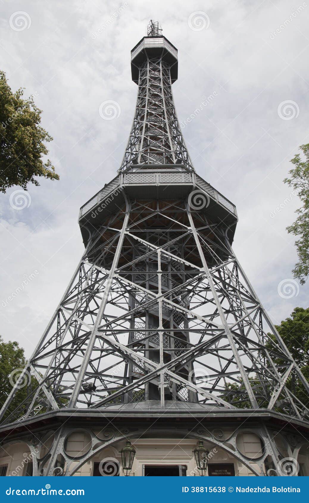 Petrin Lookout Tower in Prague Stock Photo - Image of observation ...