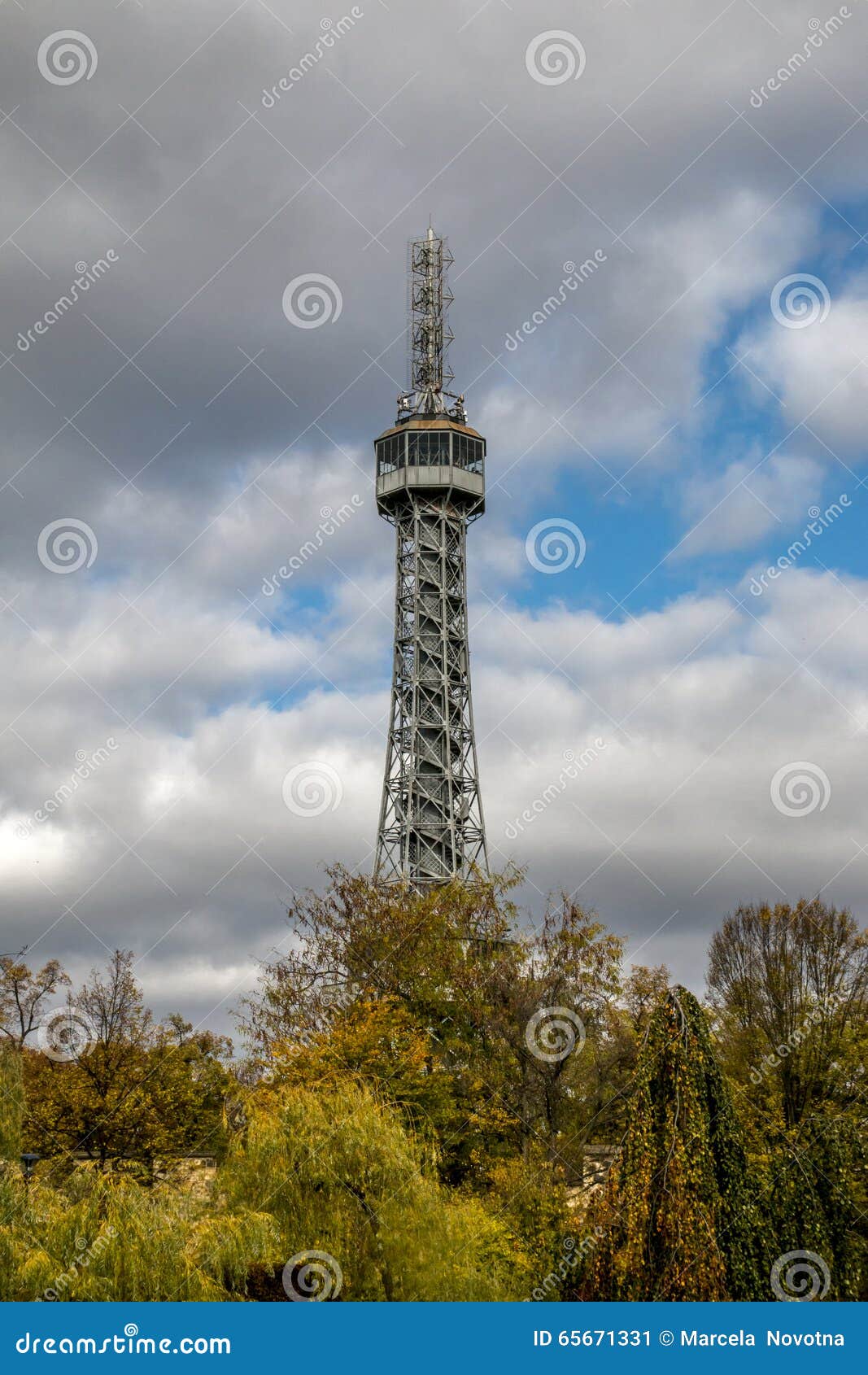 Petrin tower in Prague stock image. Image of europe, high - 65671331