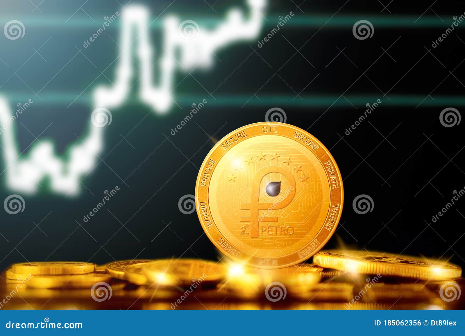 Petro Coin Isolated On White Background; Petro PTR Cryptocurrency Stock ...