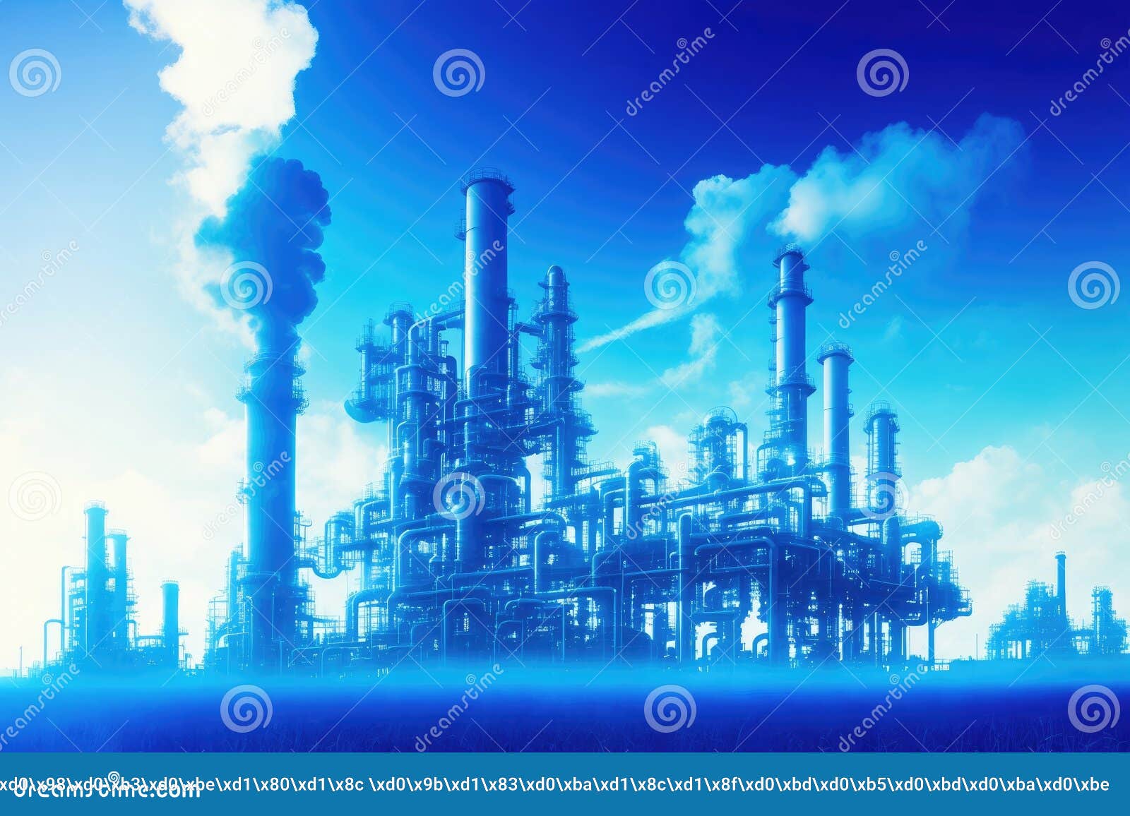 Petrochemical Engineering Blue and Sunlight Color Image. Ai Generative ...