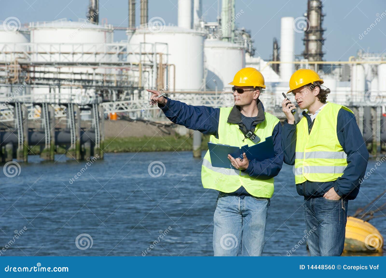 Petrochemical Engineers stock photo. Image of radio, column - 14448560