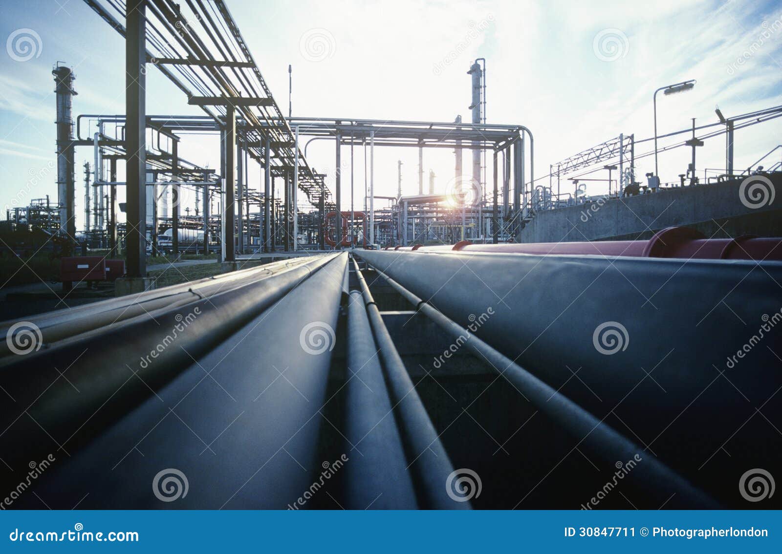 Petrochemical oil refinery stock image. Image of piping - 30847711