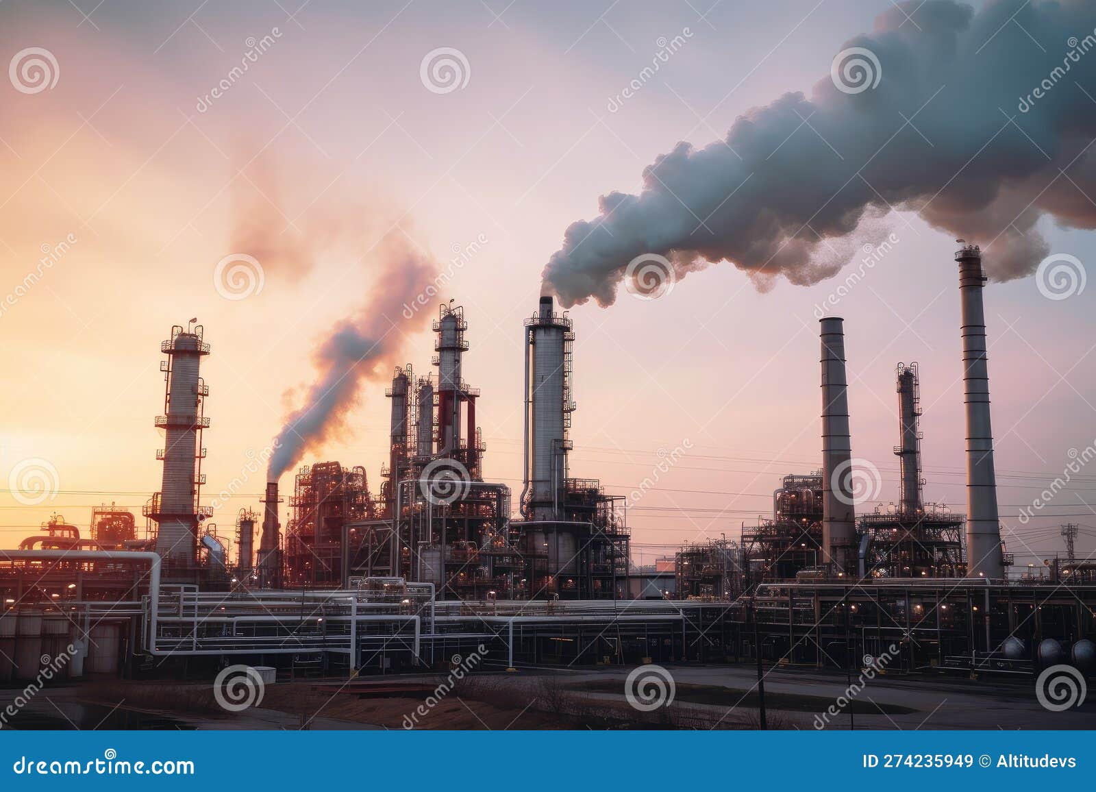 Petrochemical Plant, with Smoke Billowing from Multiple Stacks Stock ... Petrochemical Plant, with Smoke Billowing from Multiple Stacks Stock ...