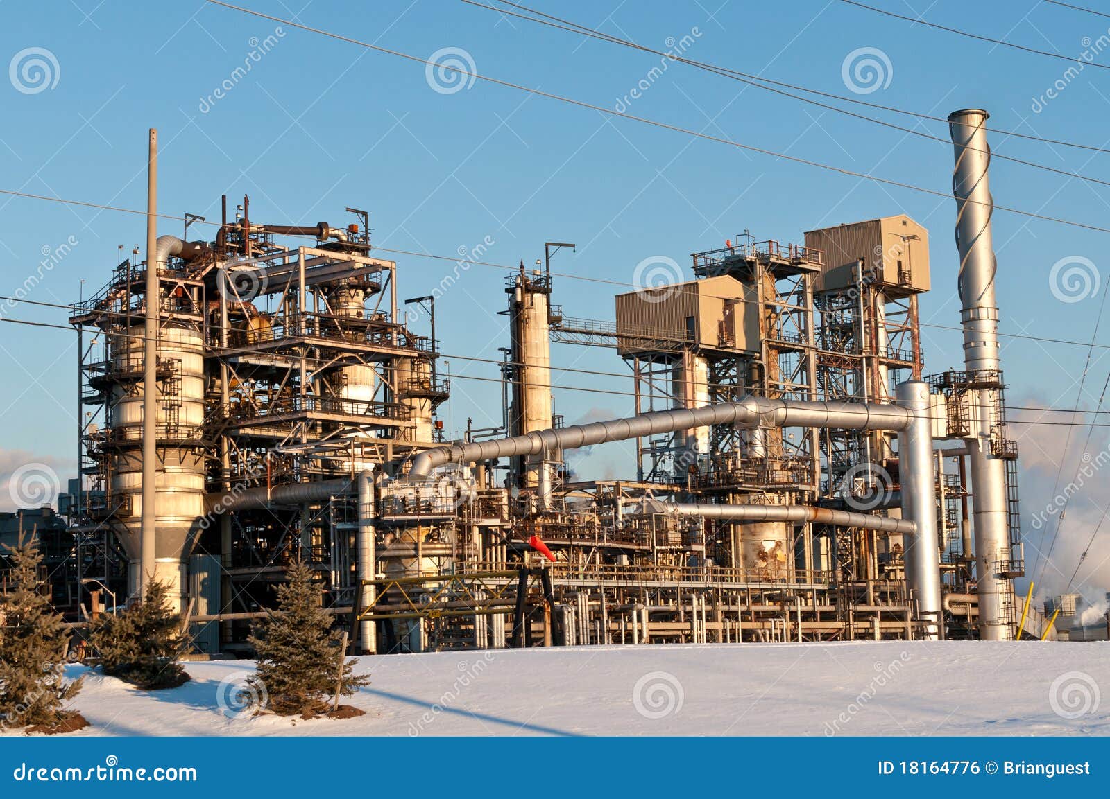 Petrochemical Refinery in the Evening Stock Photo - Image of ...