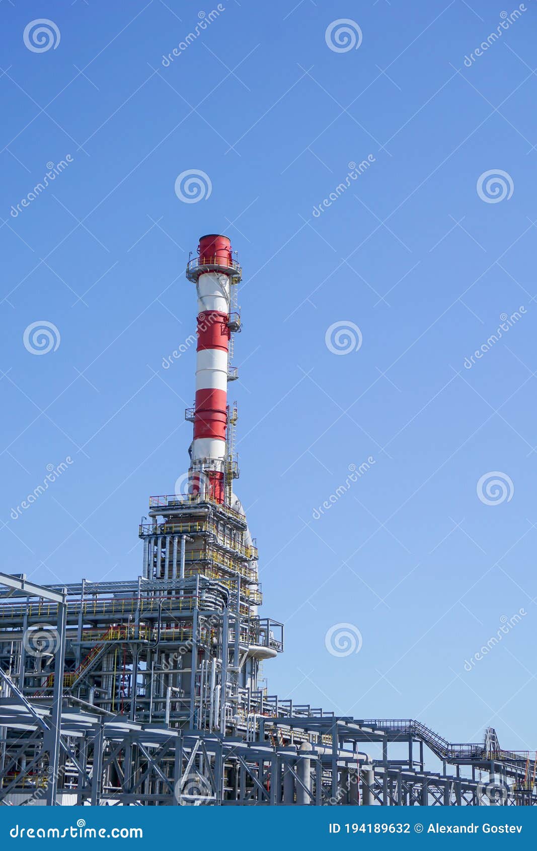 Petrochemistry. Chimney stock photo. Image of chimney - 194189632
