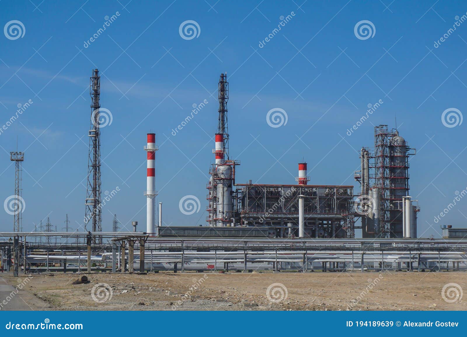 Petrochemistry. Chimney stock image. Image of decorative - 194189639