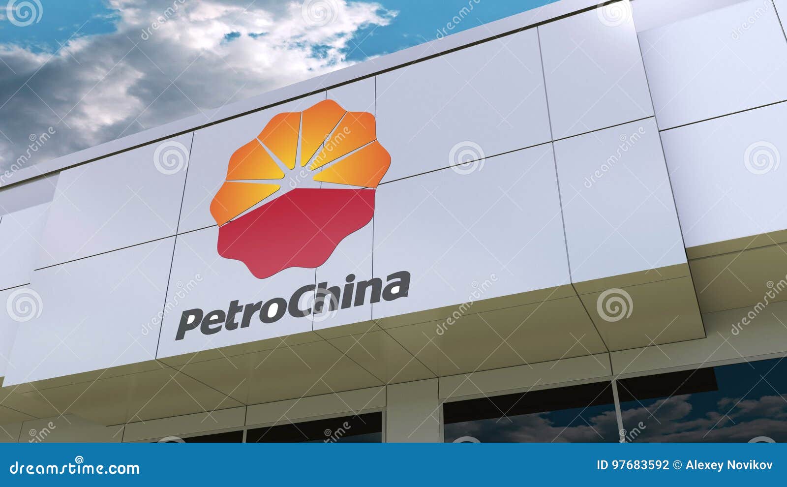 PetroChina Logo on the Modern Building Facade. Editorial 3D Rendering ...
