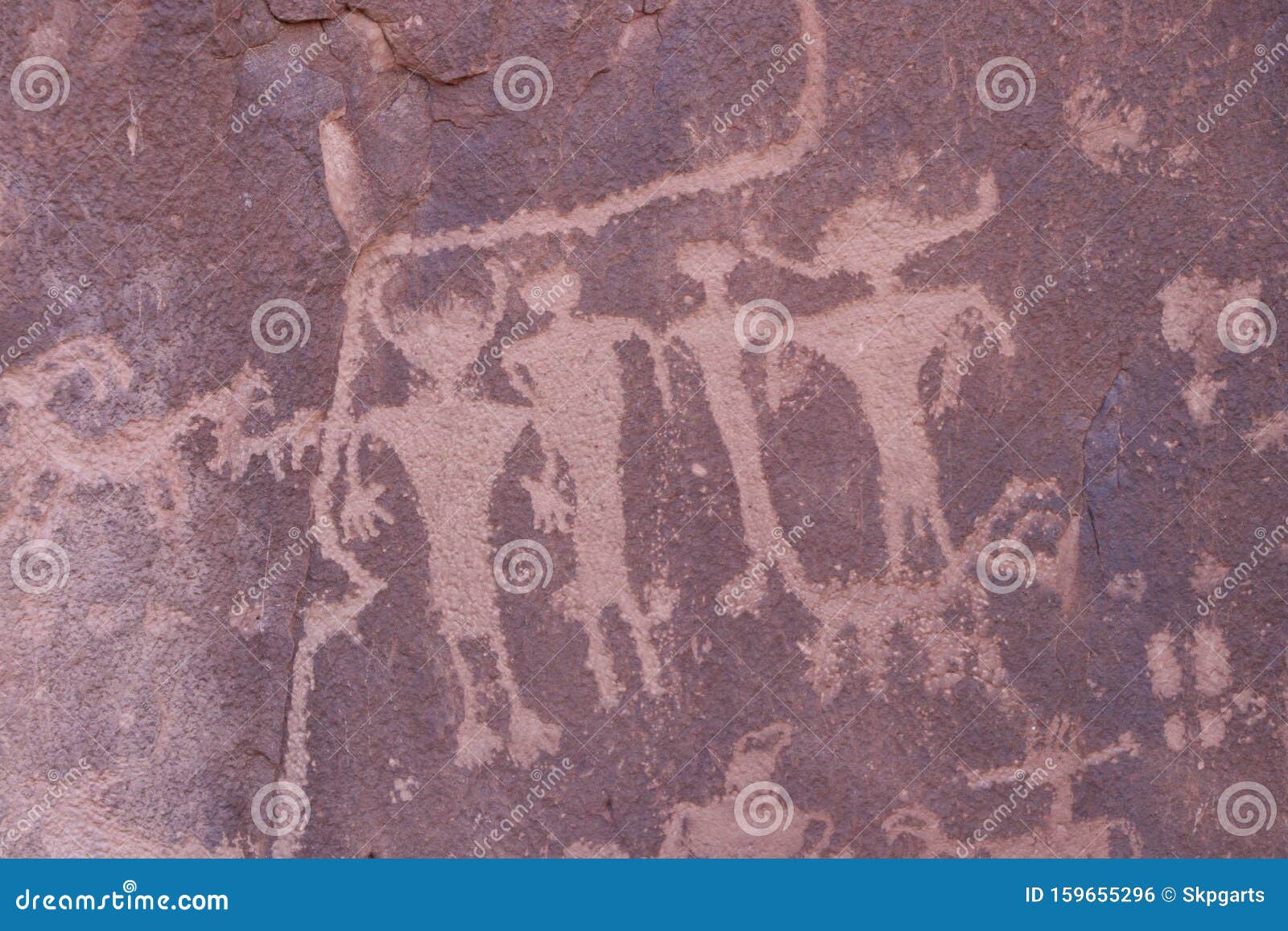Petroglyph Figures in Moab stock photo. Image of utah - 159655296
