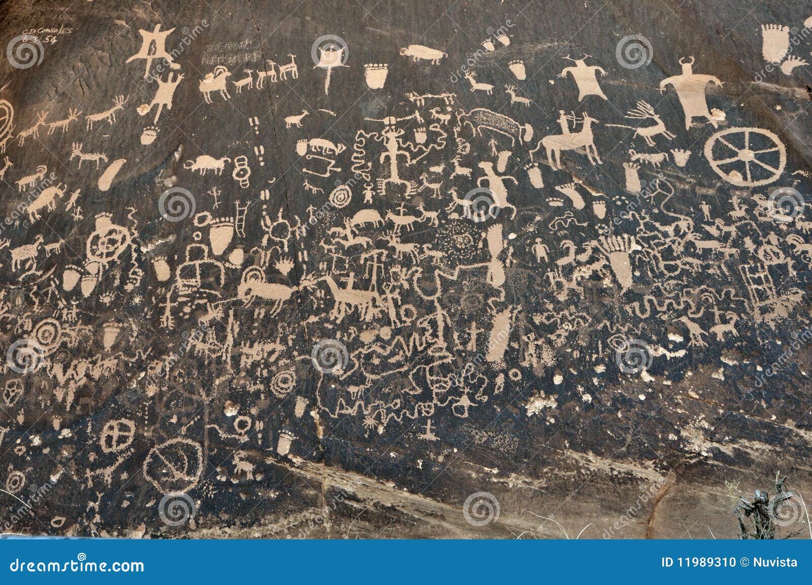 Petroglyph on Rock stock photo. Image of sandstone, rider - 11989310