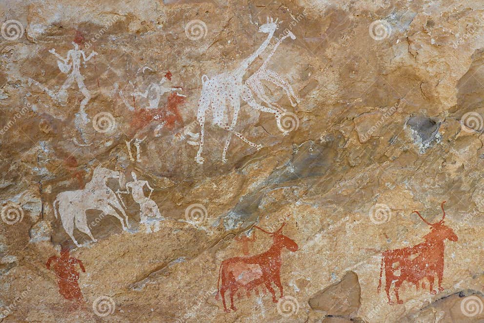 Petroglyphs - Akakus (Acacus) Mountains, Libya Stock Image - Image of ...