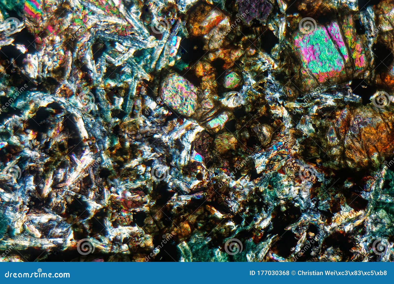 Petrographic Thin Section of a Basalt Rock Stock Photo - Image of ...