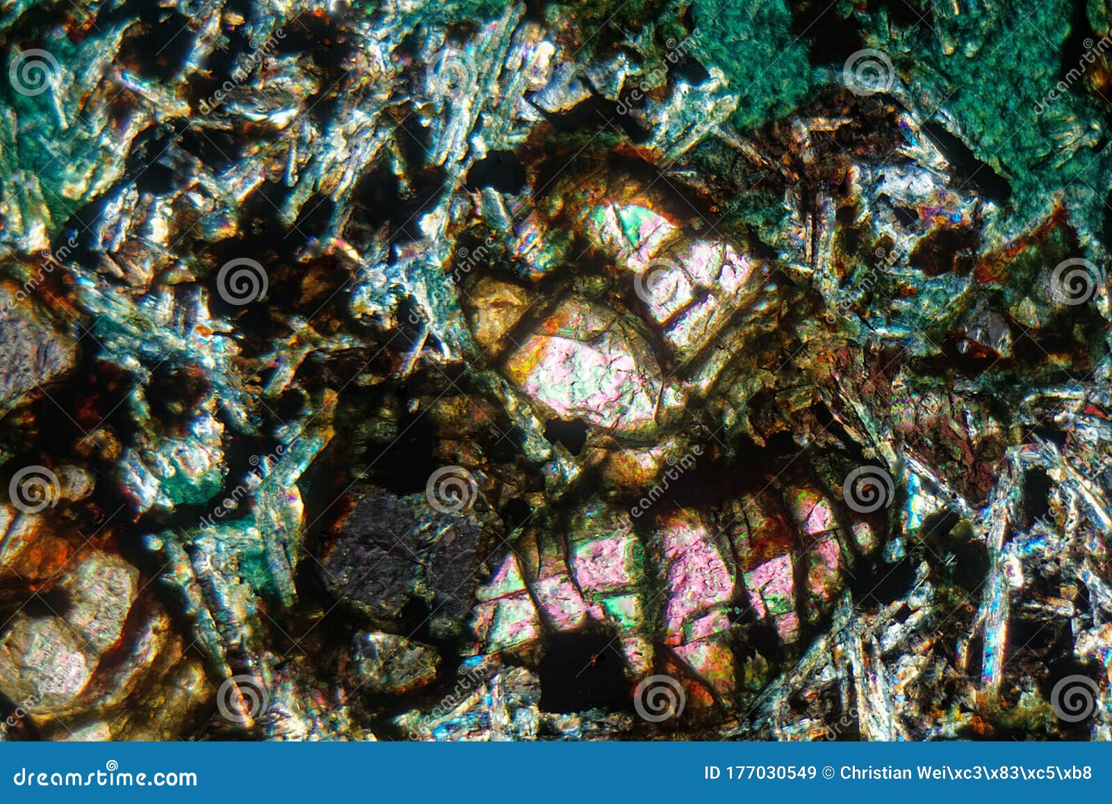Petrographic Thin Section of a Basalt Rock Stock Image - Image of ...